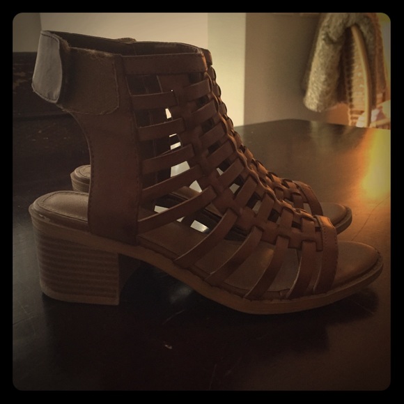 Justice | Shoes | Justice Heeled Dress Sandals Tan Youth Size 2 | Poshmark